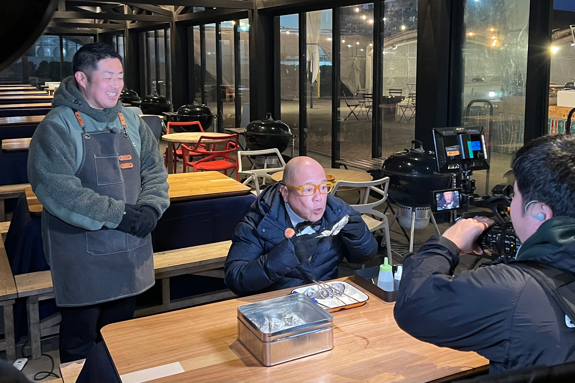 明石・大蔵海岸のZAZAZAの冬季限定「牡蠣小屋」が生中継されました！ – 大蔵海岸BBQ ZAZAZA